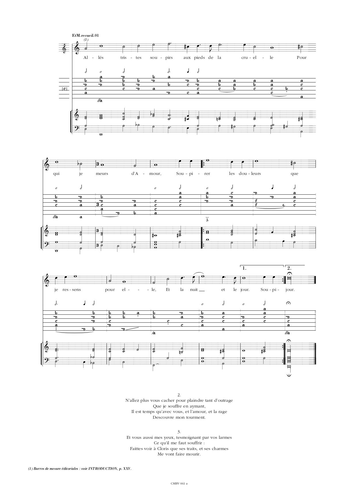Airs pour voix et luth du 1er livre d'airs avec la tablature (1624 ...